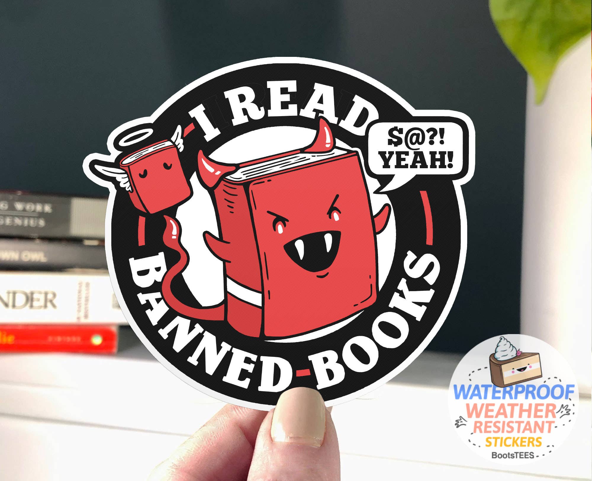 I Read Banned Books Sticker, 3" Waterproof Reading Decal – Shop7Stories
